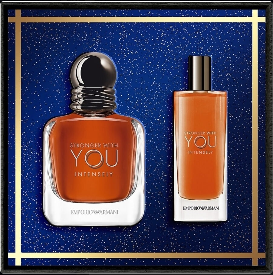 Giorgio Armani Stronger With You Intensely 100ml EDP + 15ml EDP for Me ...