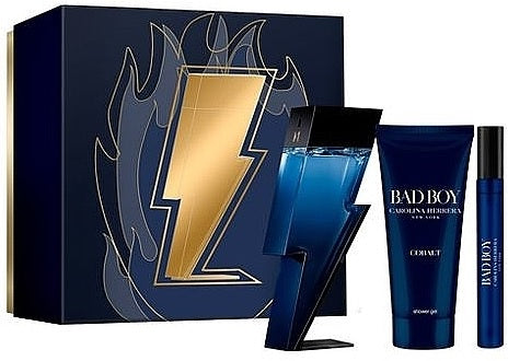 Carolina Herrera Bad Boy Cobalt 100ml EDP + 100ml Shower Gel + 10ml ED ...