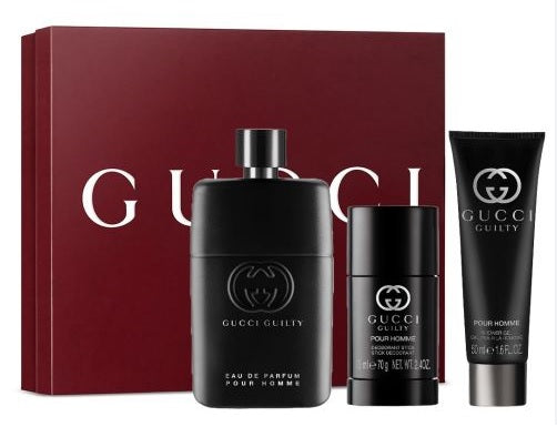 Gucci Guilty Pour Homme 90ml EDP + 50ml Shower Gel + 75ml Deo Stick fo ...